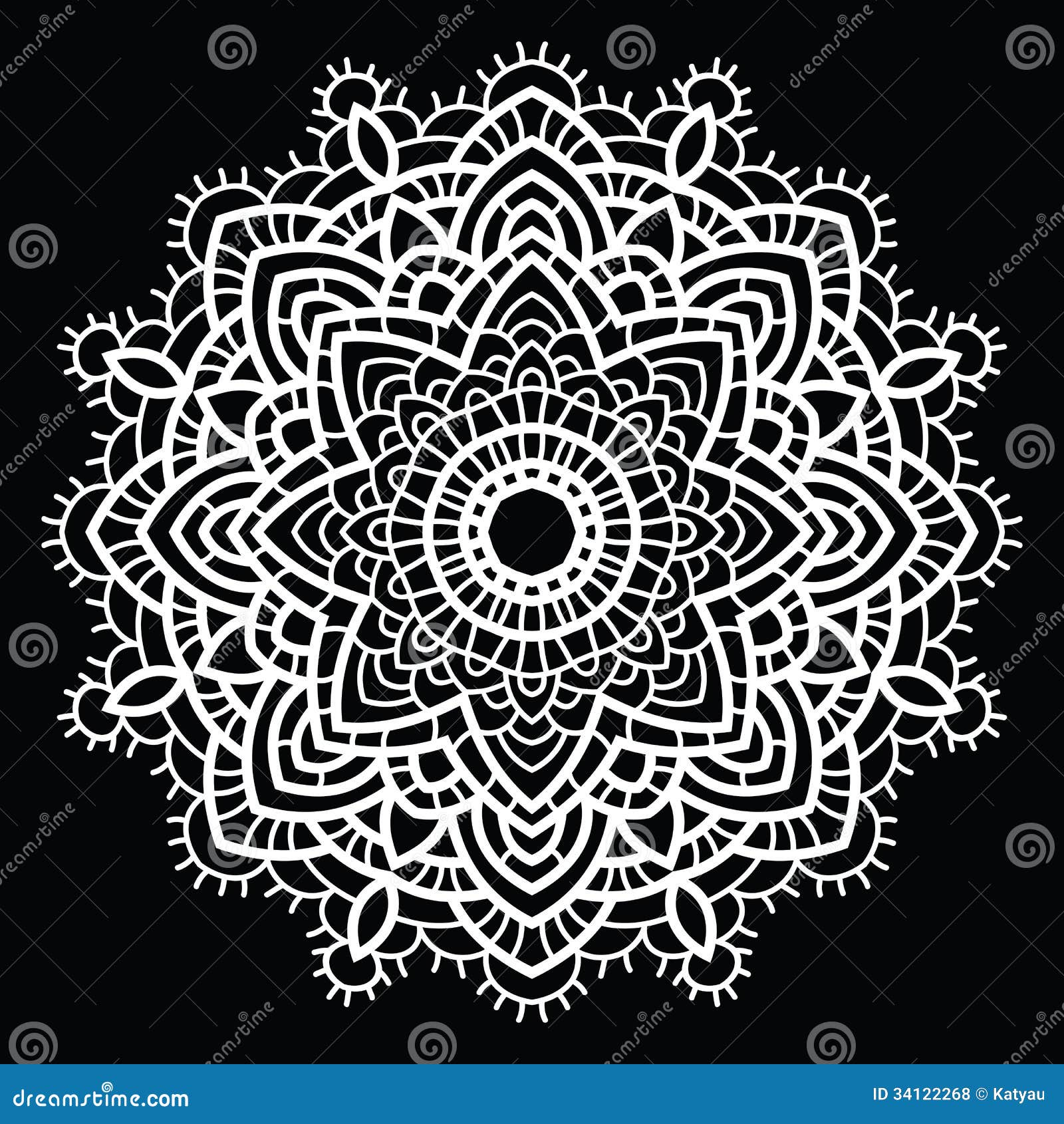 Crochet lace mandala. stock illustration. Illustration of ornament ...