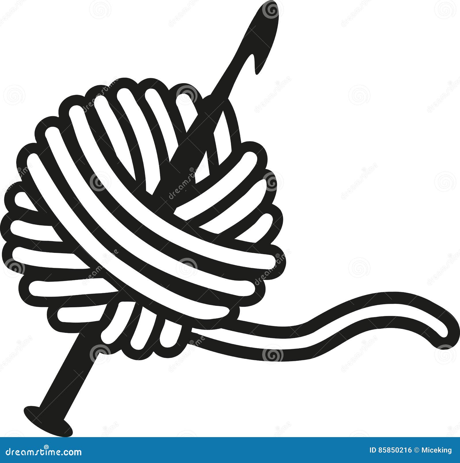 Crochet Hook Clipart Black And White