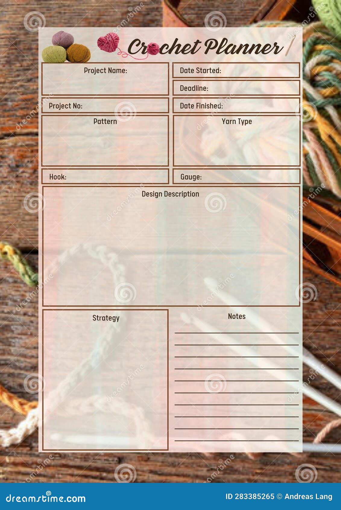 Crochet Planner Digital Planning Insert Sheet Printable Page Template ...