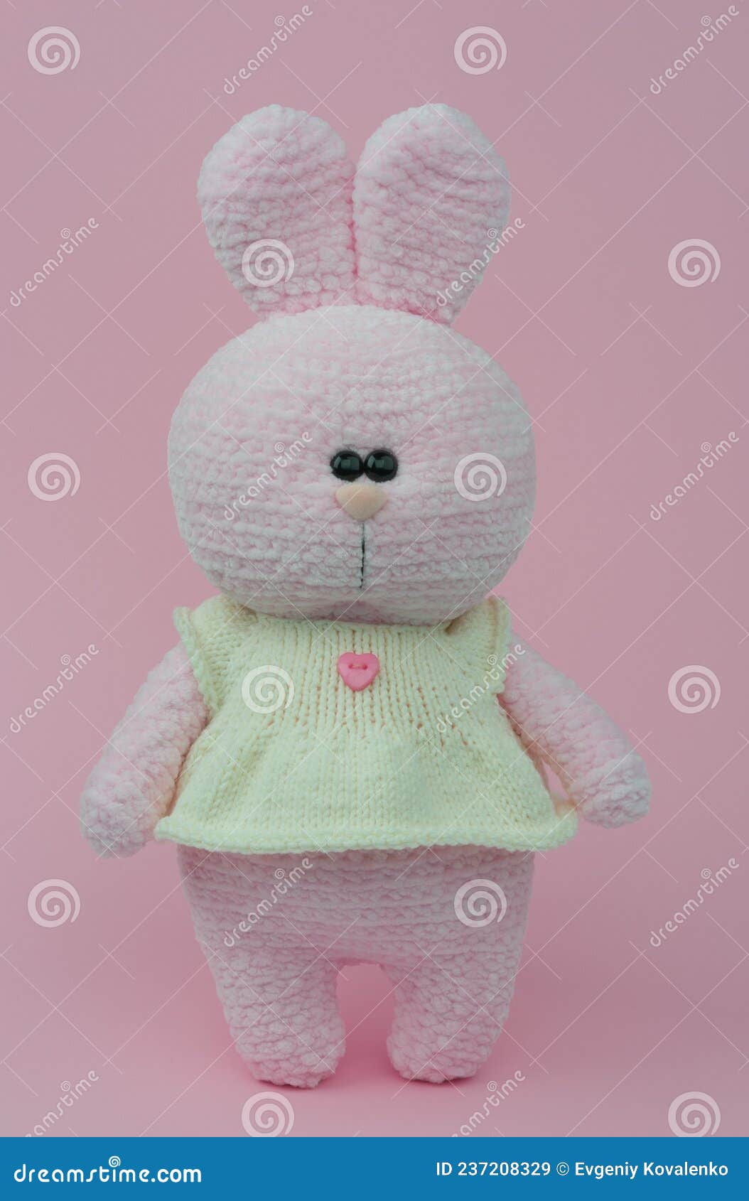 Crochet Plush Pink Rabbit. Soft Toy Knitted Bunny Stock Image - Image ...