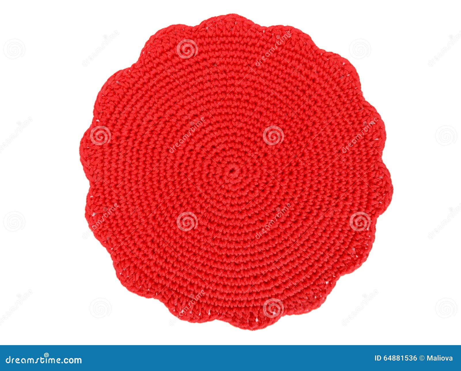 Crochet Red Place Mat on White Background Stock Photo - Image of ...