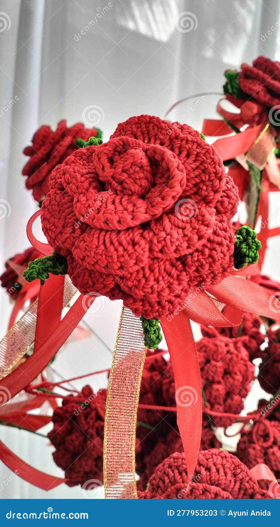 Crochet roses stock image. Image of flower, handicraft - 277953203