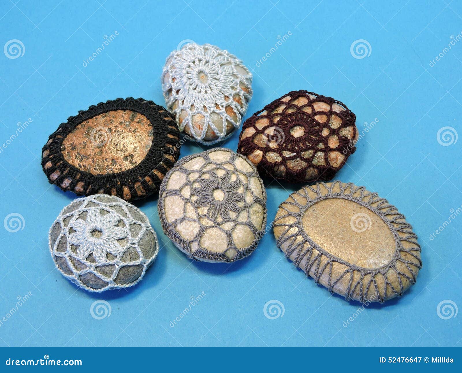 Crochet stones stock image. Image of thread, create, yarn - 52476647