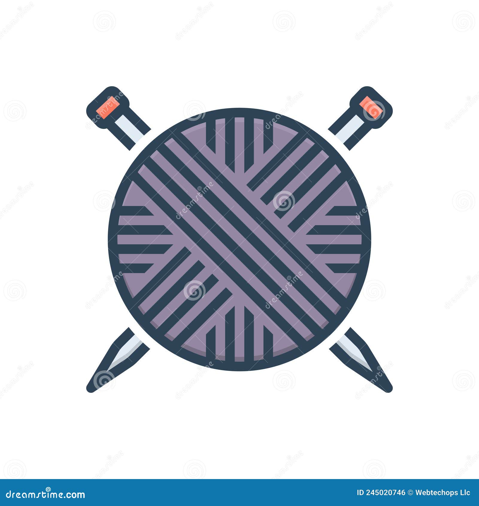 Color Illustration Icon for Crochet Yarn, Ball and Basket Stock ...