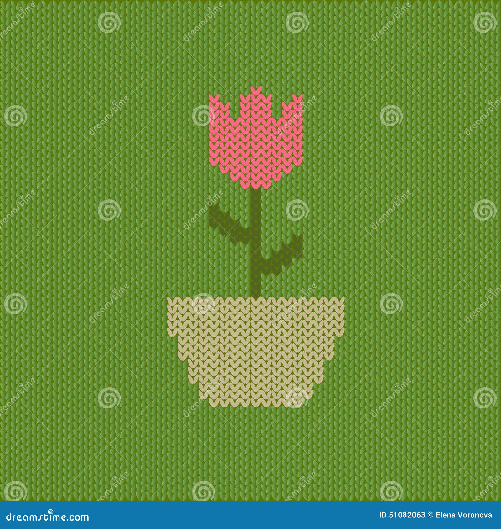 Crocheted flower stock vector. Illustration of isolated - 51082063