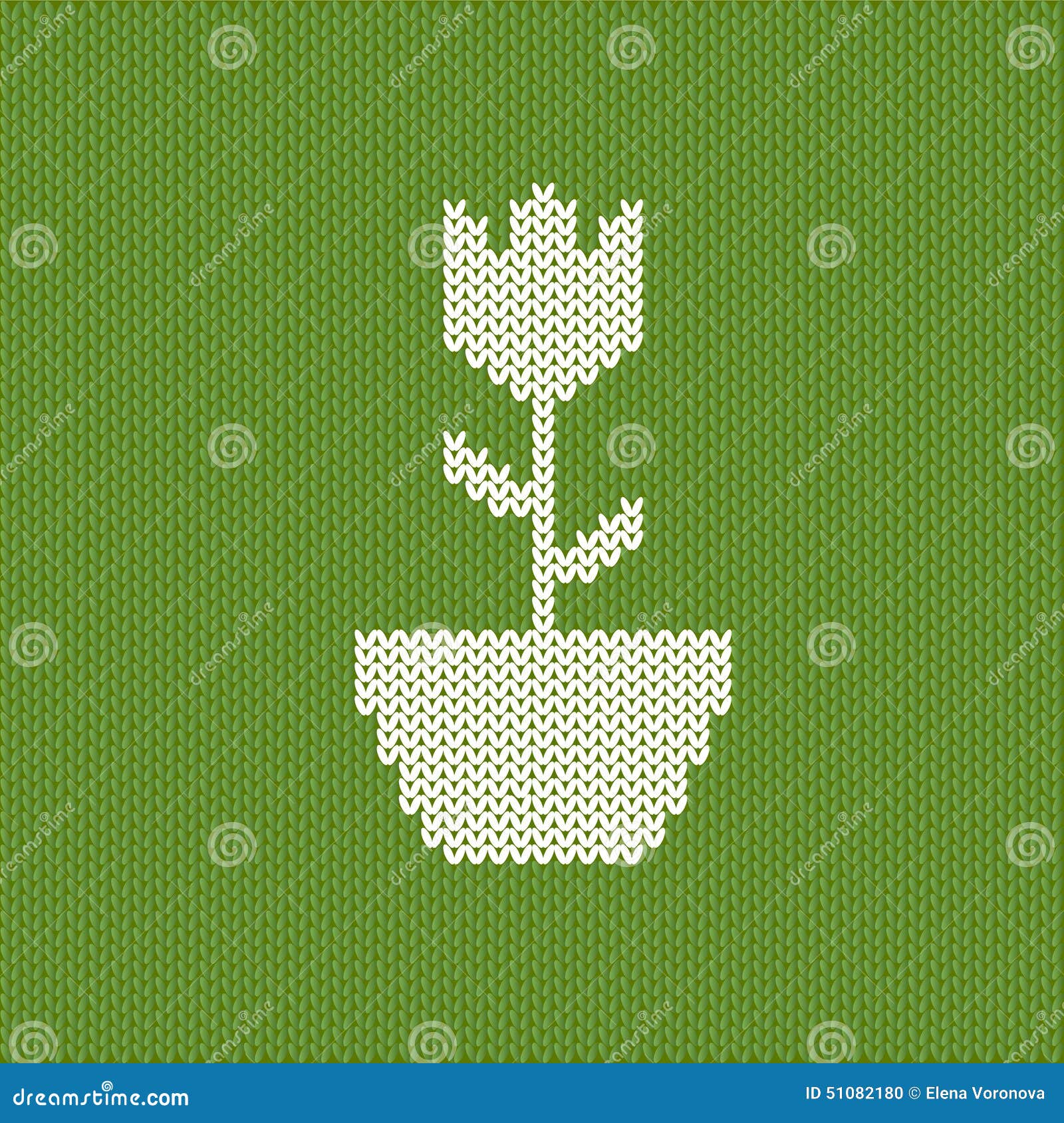 Crocheted flower stock vector. Illustration of herb, painting - 51082180