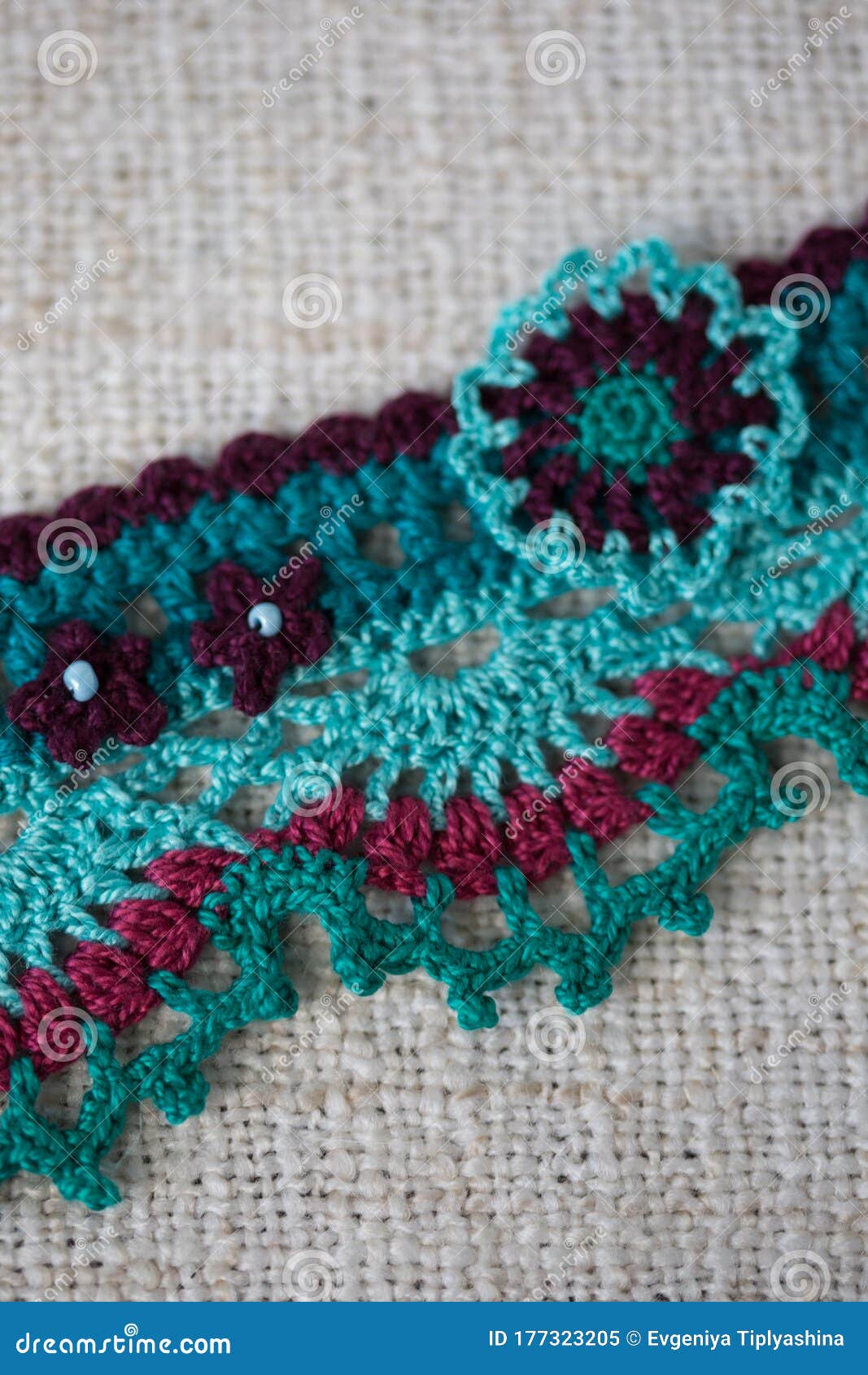 Crocheted patterns, macro stock image. Image of fabric - 177323205
