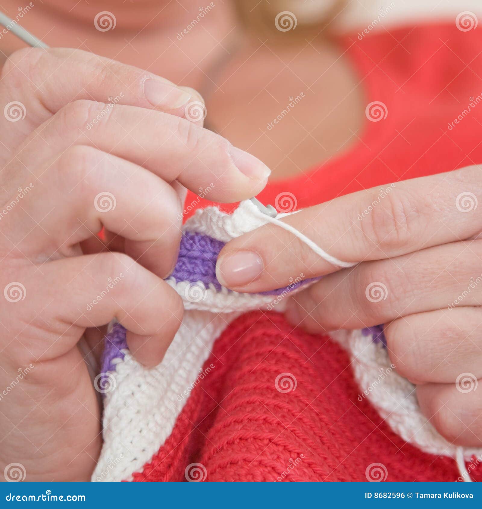 Crocheting stock photo. Image of fingers, hand, lilac - 8682596