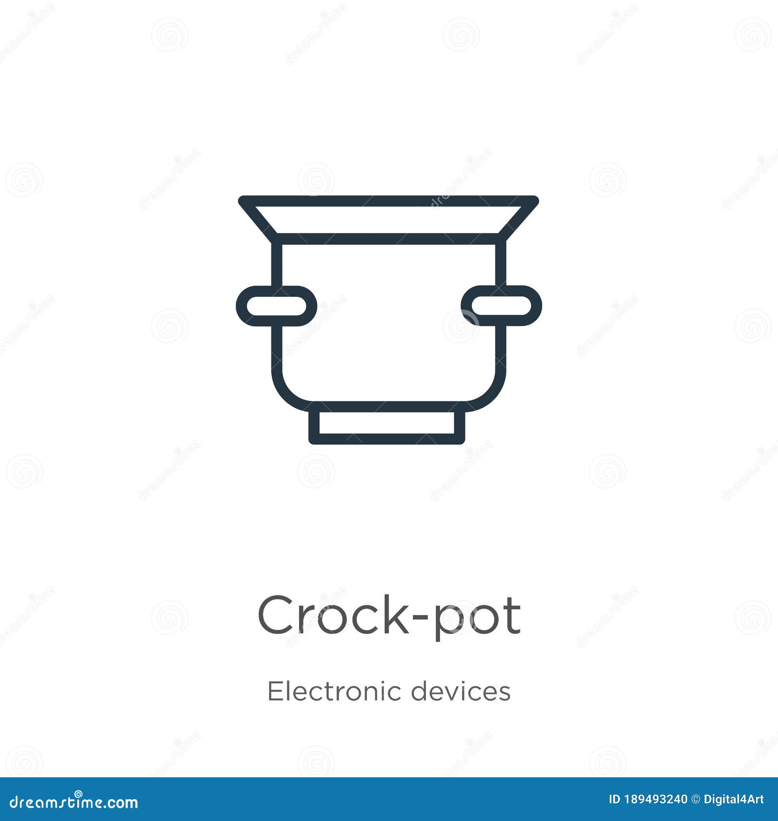 Linear Crock-pot Icon From Electronic Devices Outline Collection. Thin ... Linear Crock-pot Icon From Electronic Devices Outline Collection. Thin ...