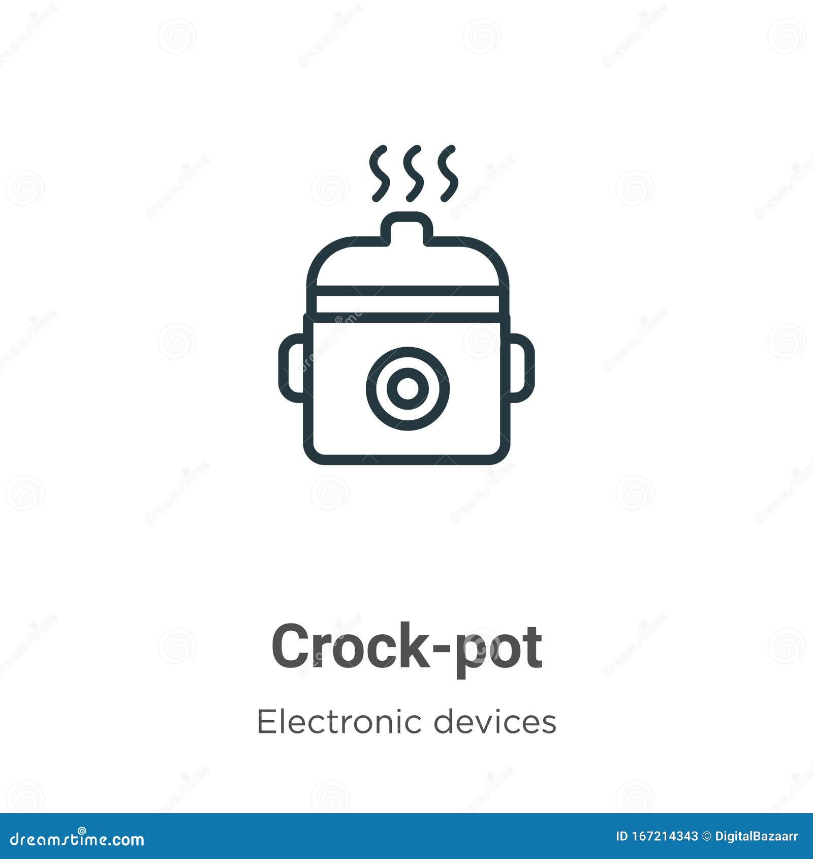 Crock-pot Outline Vector Icon. Thin Line Black Crock-pot Icon, Flat ...