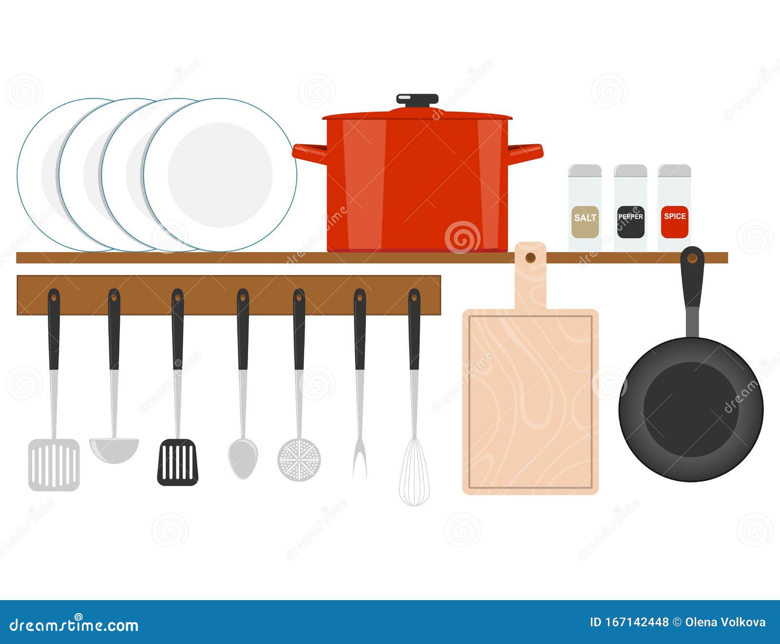 Crockery Ceramic Cookware. a Set of Ceramic Dishes and Kitchen Items ...