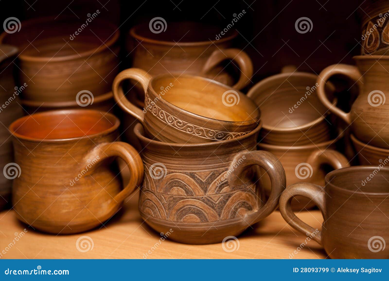 Crockery Handmade from Clay Stock Image - Image of beige, vase: 28093799