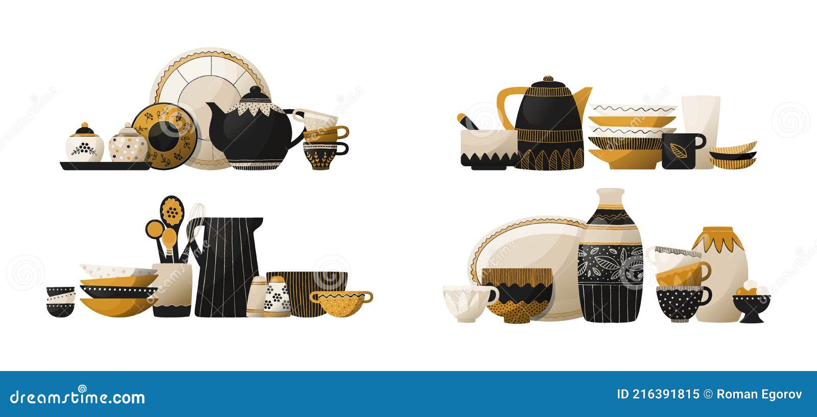 Teacup Stack Sketch Isolated On White Background Cartoon Vector ...