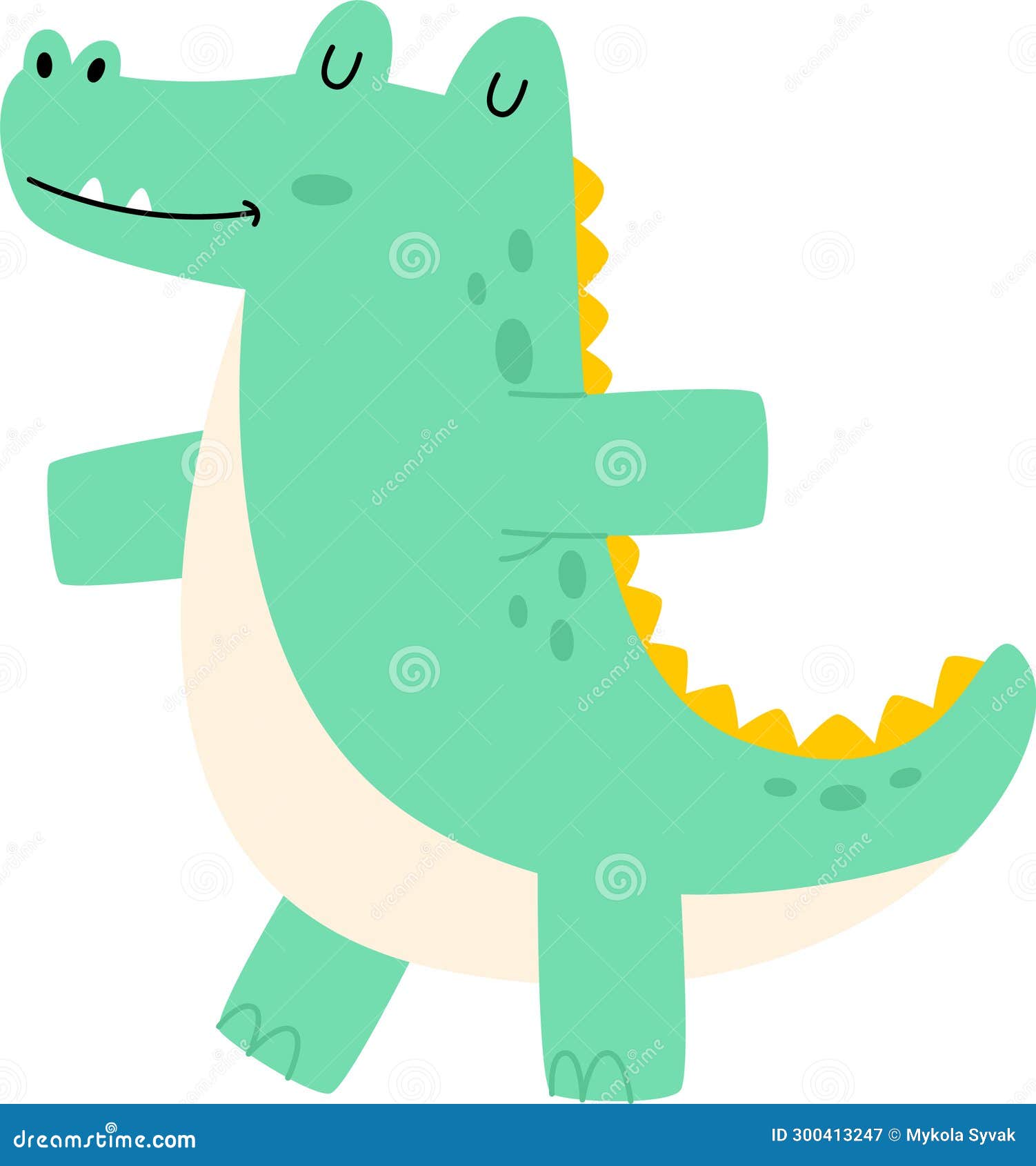 Crocodile Animal Standing stock illustration. Illustration of funny ...