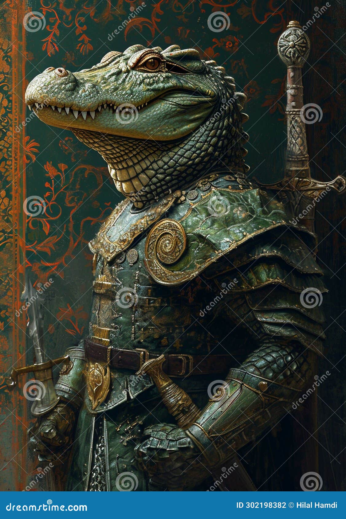 Crocodile in army uniform stock illustration. Illustration of wood ...