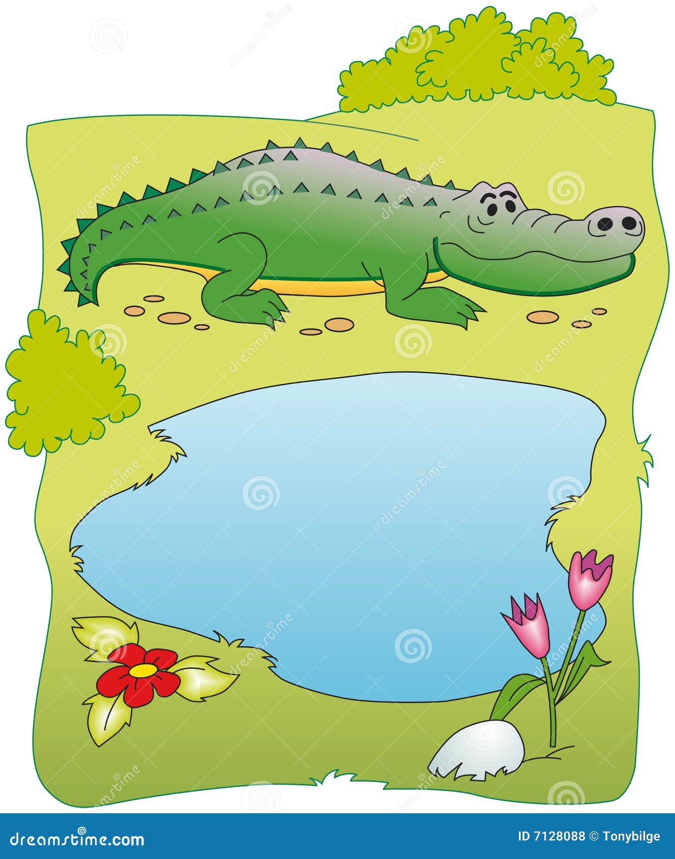 Crocodile Being Prepared for Bath Stock Vector - Illustration of animal ...