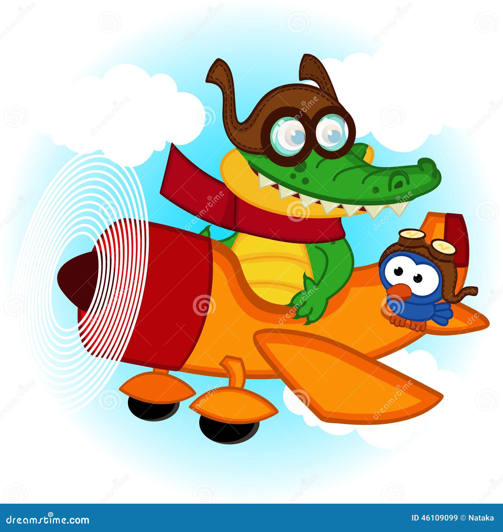 Crocodile Bird Flying by Plane Stock Vector - Illustration of plane ...
