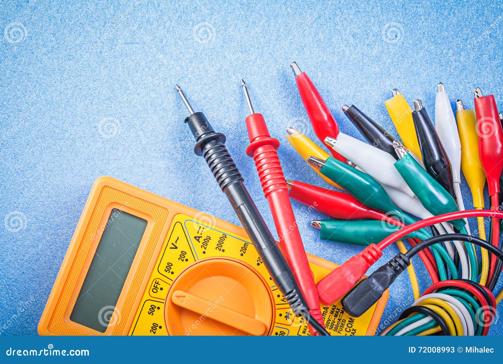 Cables Of Multimeter, Pliers, Electric Fuse And Wire On Construction ...