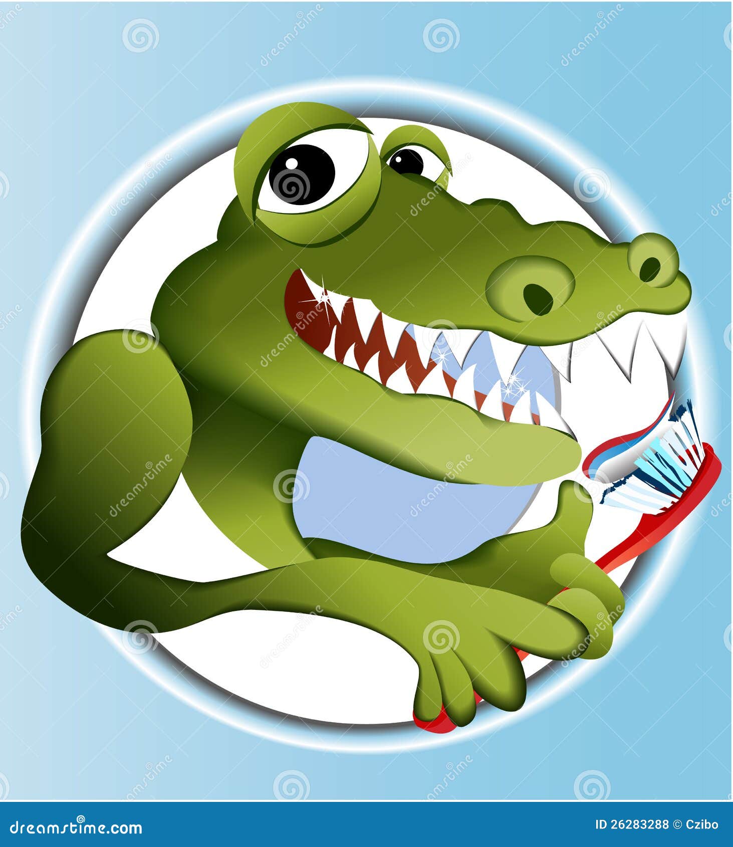 Crocodile With Big Teeth Cartoon Vector | CartoonDealer.com #90028069