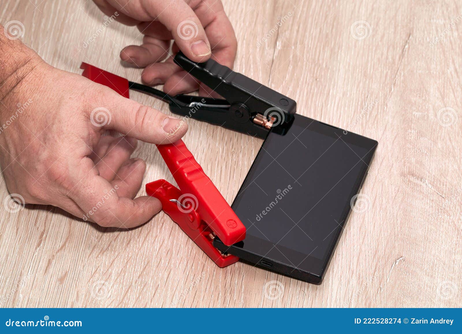 Crocodile Clips Connect To the Smartphone Body Stock Photo - Image of ...