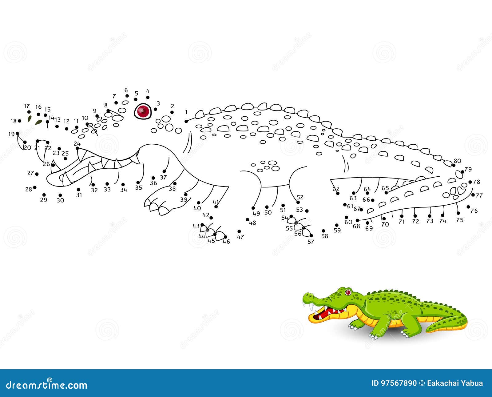 Crocodile Connect the Dots and Color Stock Vector - Illustration of ... Crocodile Connect the Dots and Color Stock Vector - Illustration of ...