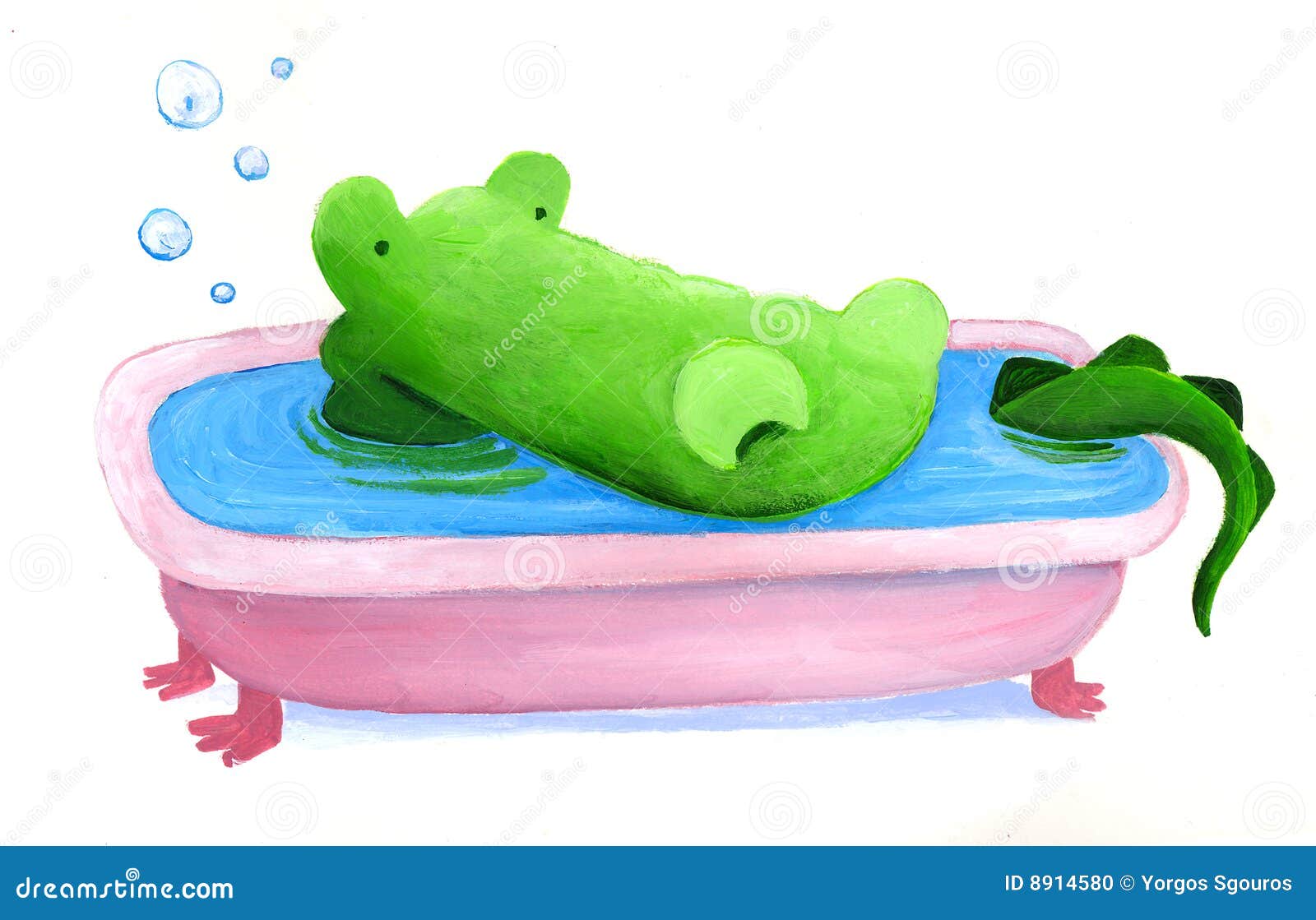 Crocodile is having a bath stock illustration. Illustration of bath ...