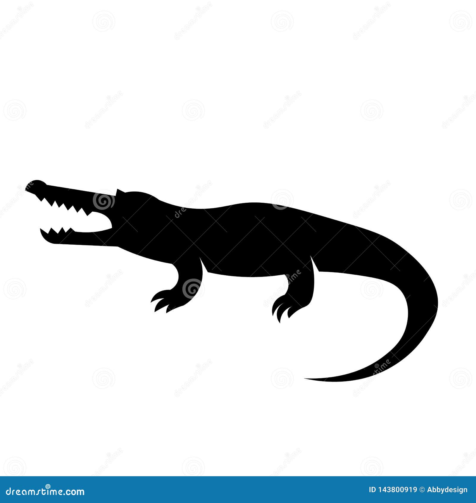 Crocodile Icon Vector stock vector. Illustration of glyph - 143800919