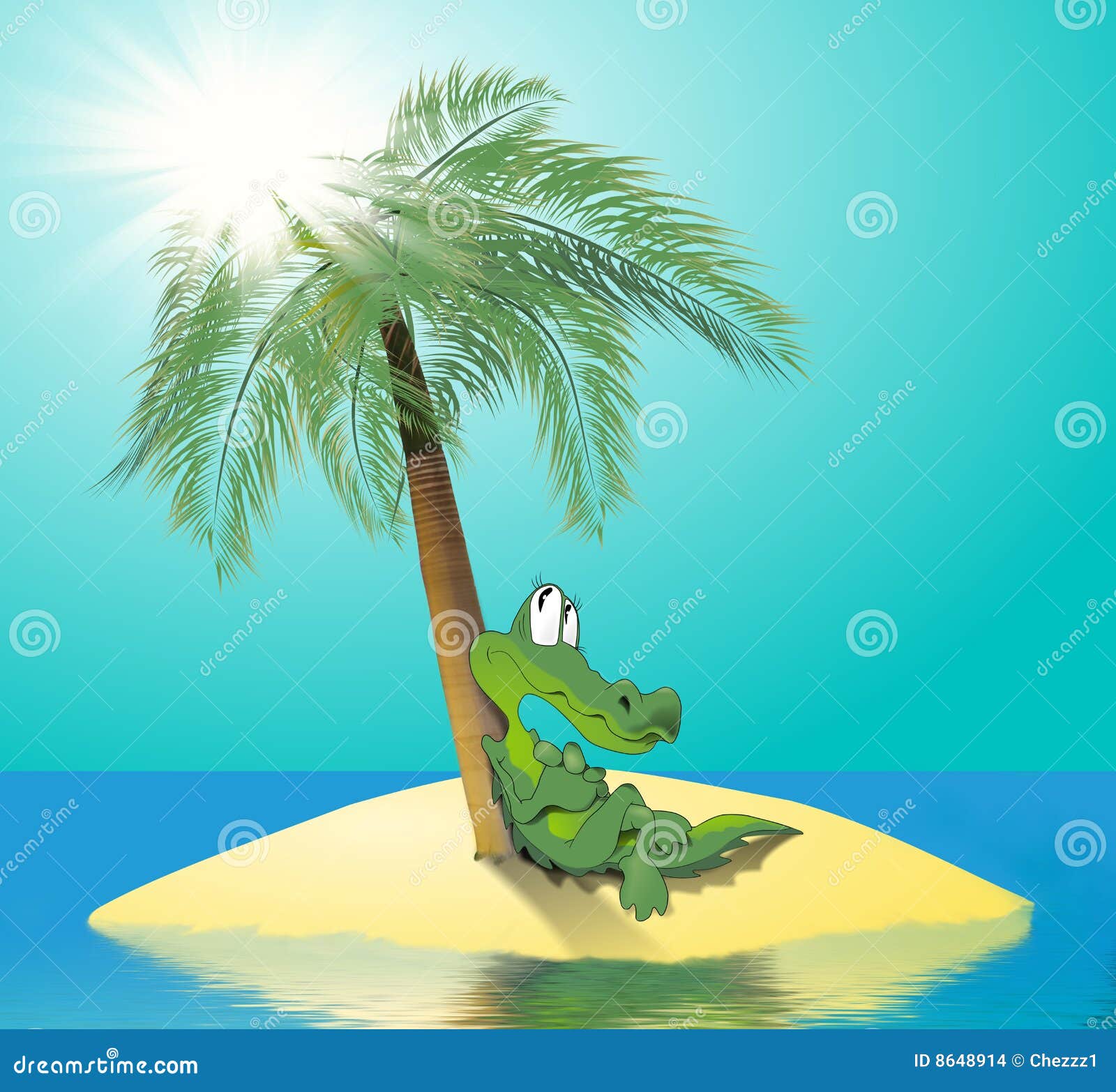 Crocodile Island stock illustration. Illustration of abstract - 8648914