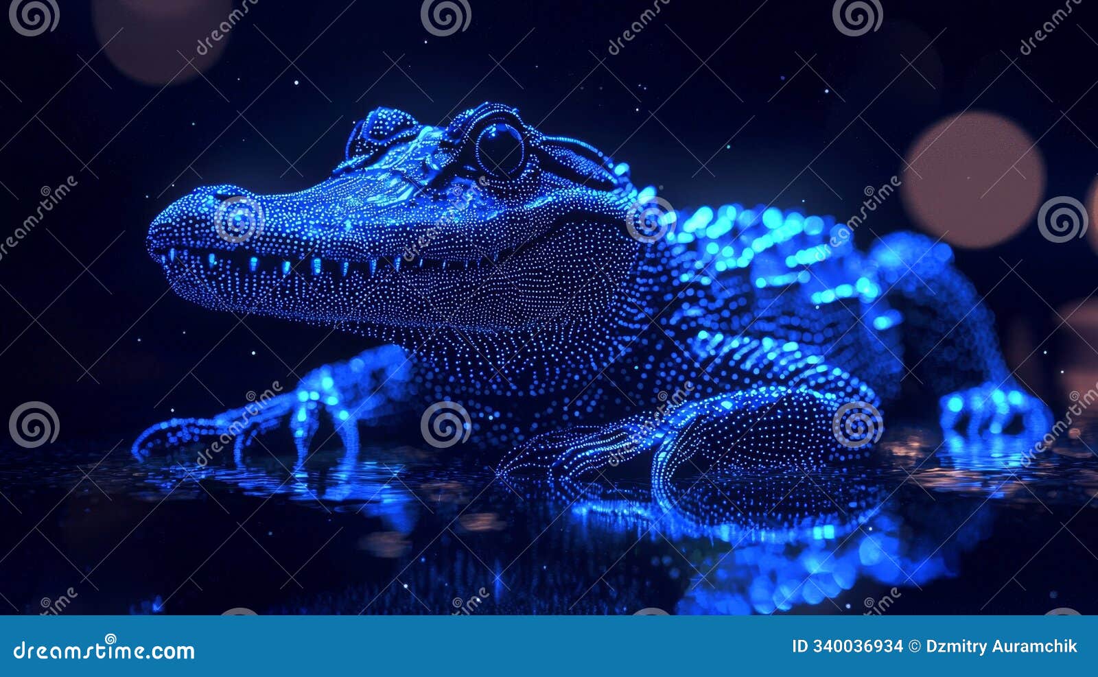 A Crocodile in Low-poly Blue. Abstract Illustration with Polygons ...