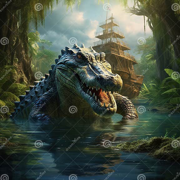 Crocodile Made with Generative AI Illustration Stock Illustration ...