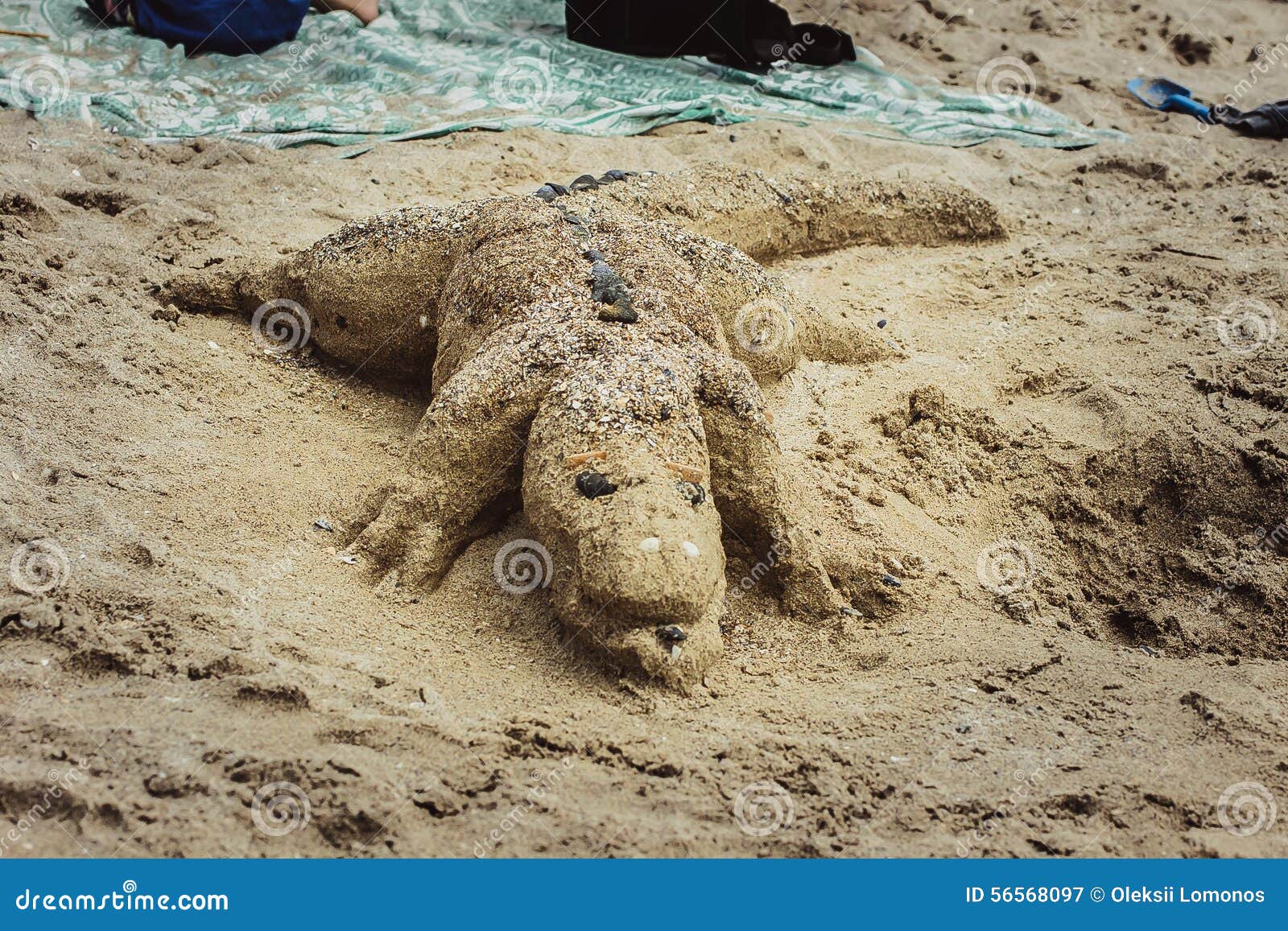 Crocodile Made from Sand on the Beach Stock Image - Image of sand ...