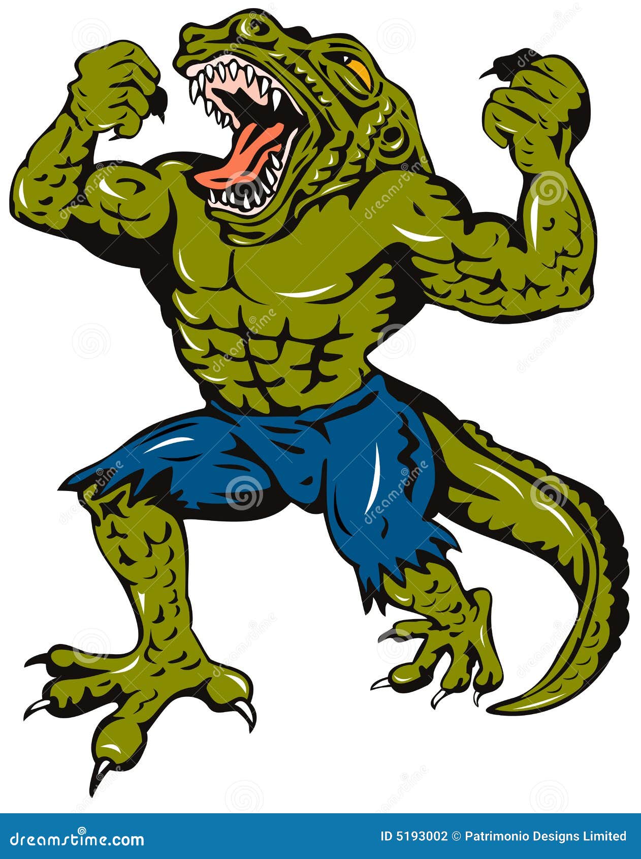Crocodile man stock vector. Illustration of furious, super - 5193002