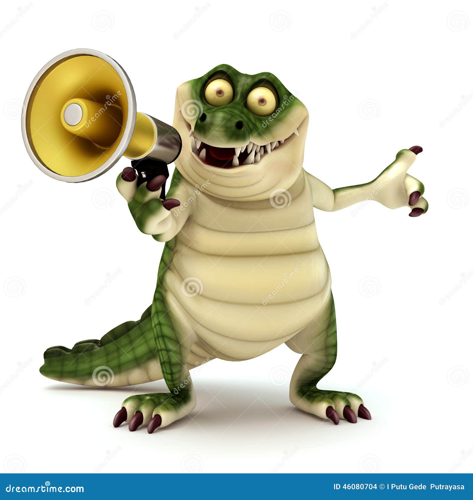 Crocodile with megaphone stock illustration. Illustration of wild ...