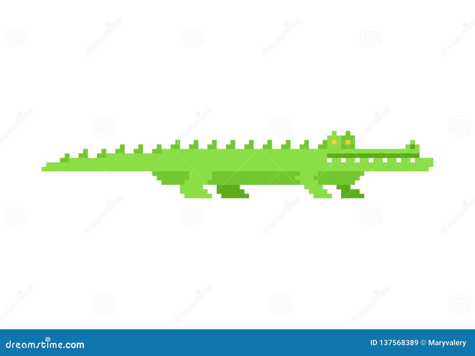 Crocodile Pixel Art. 8 Bit Croc. Pixelated Alligator Vector ...