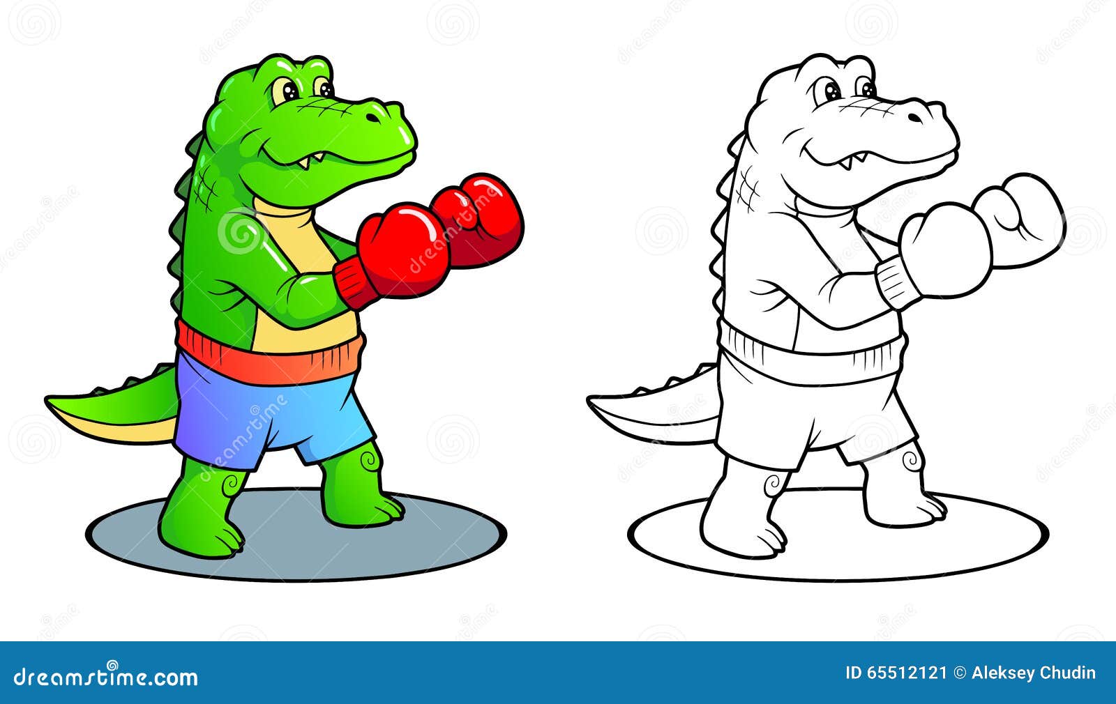 Crocodile Preparing To Boxing Match Stock Illustration - Illustration ...