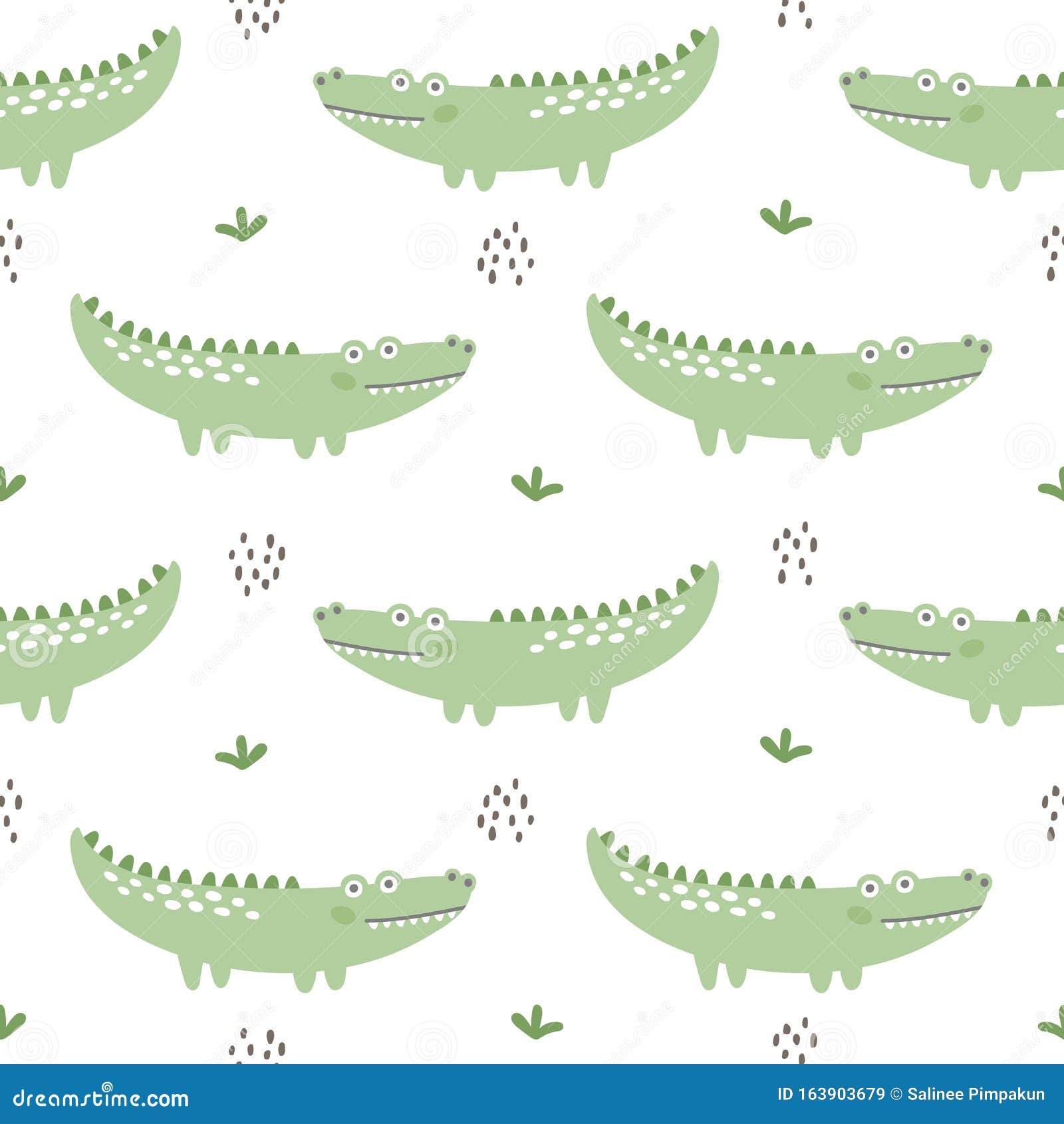 Crocodile Seamless Pattern Background Stock Illustration - Illustration ...