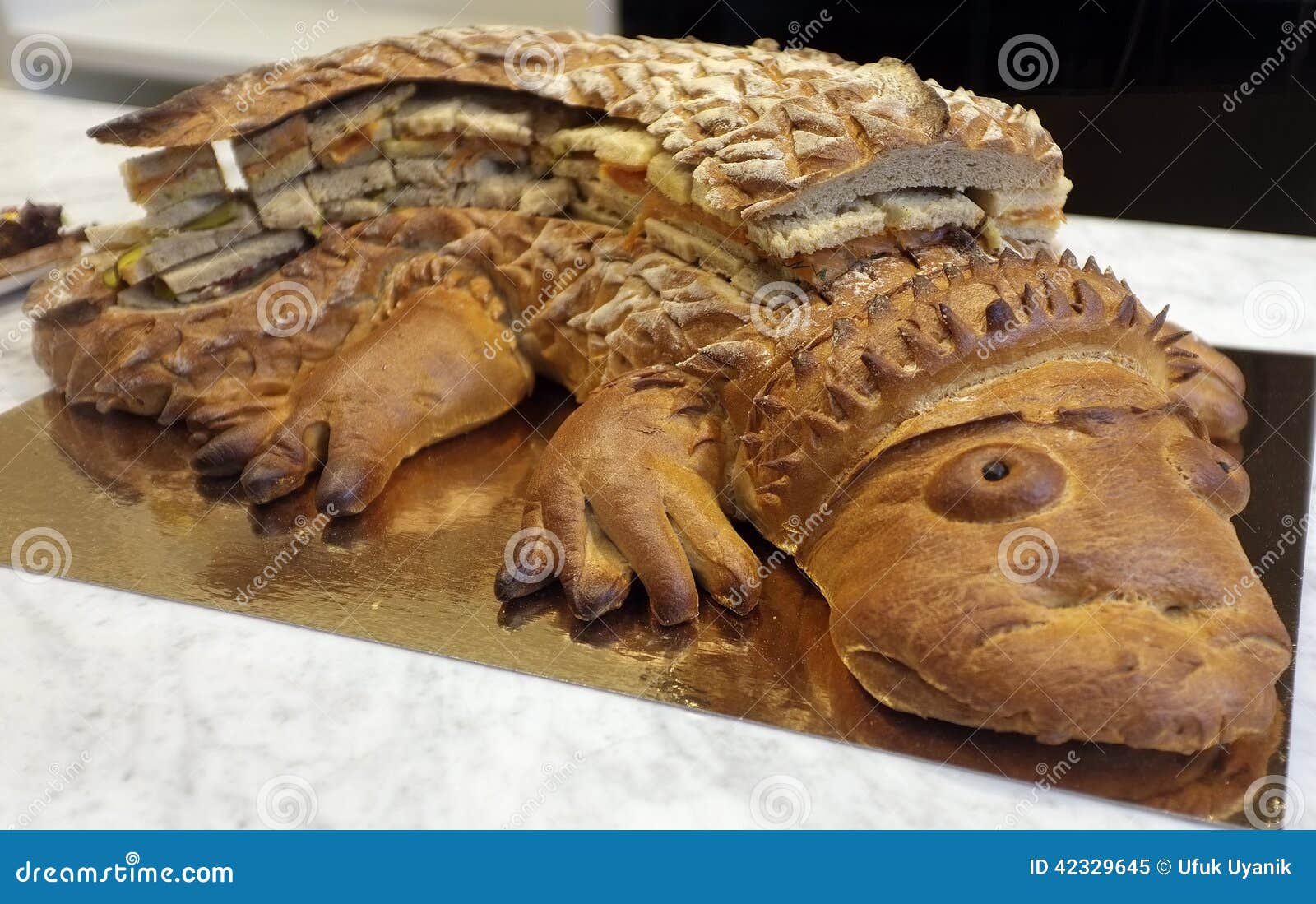 Crocodile shaped pastry stock image. Image of bread, shape - 42329645