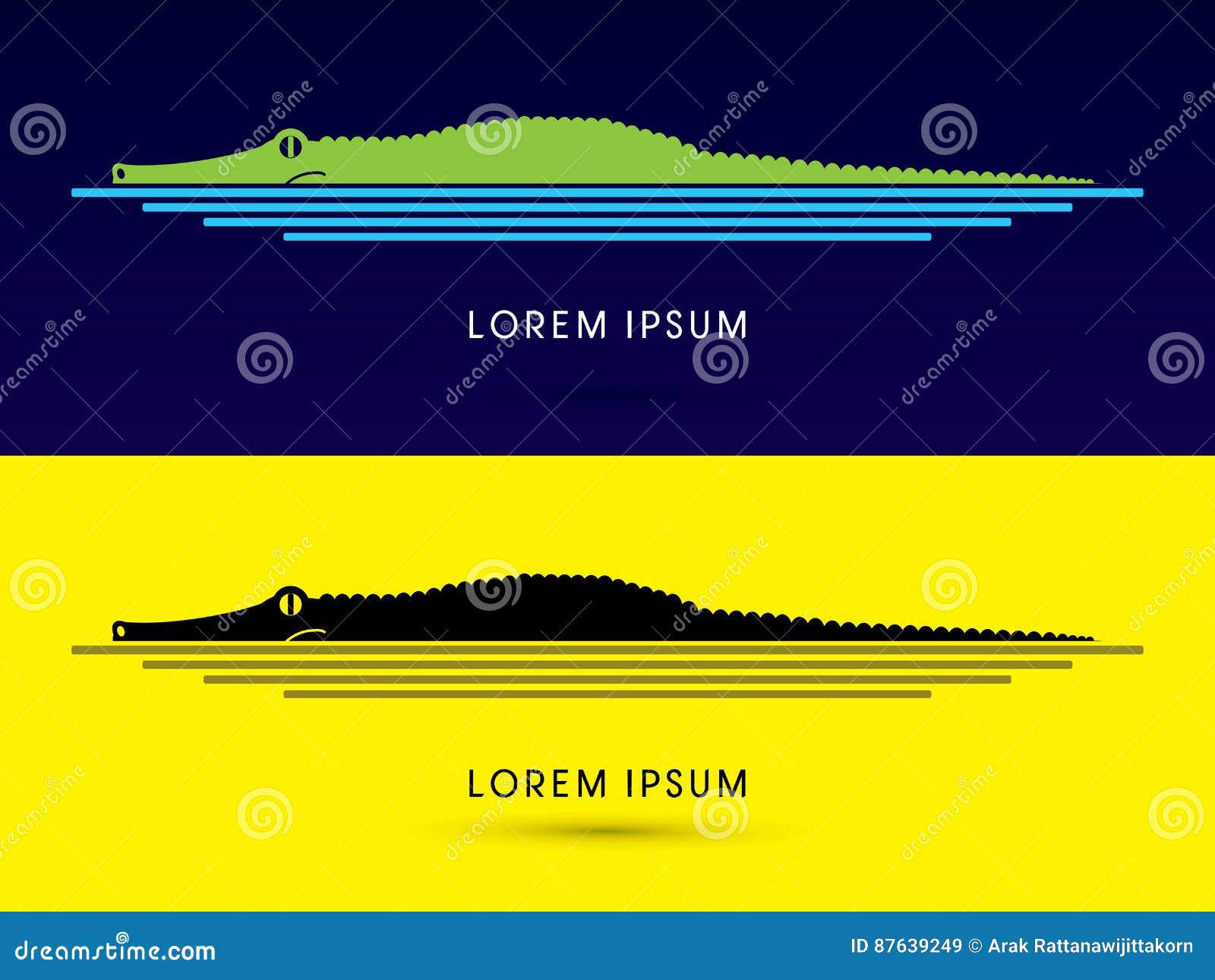 Crocodile Side View Graphic Stock Vector - Illustration of biology ...