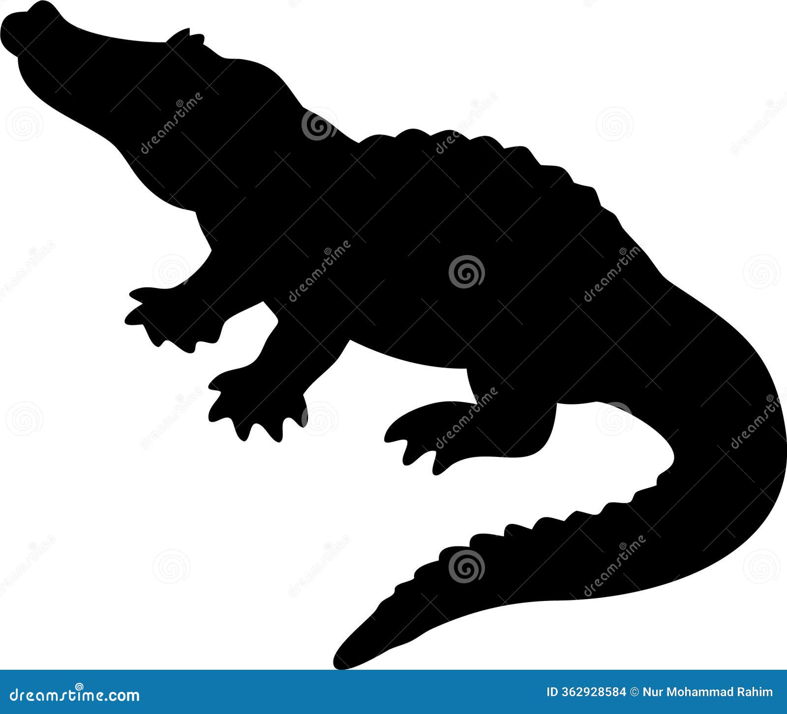 Crocodile Silhouette Vector Illustration, Crocodile Icon Vector | CartoonDealer.com #362928354