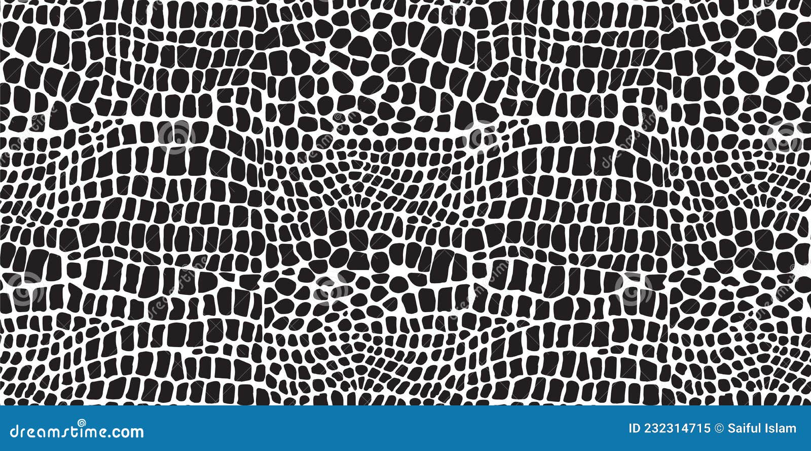 Crocodile Skin Black Seamless Vector Pattern Stock Vector ...