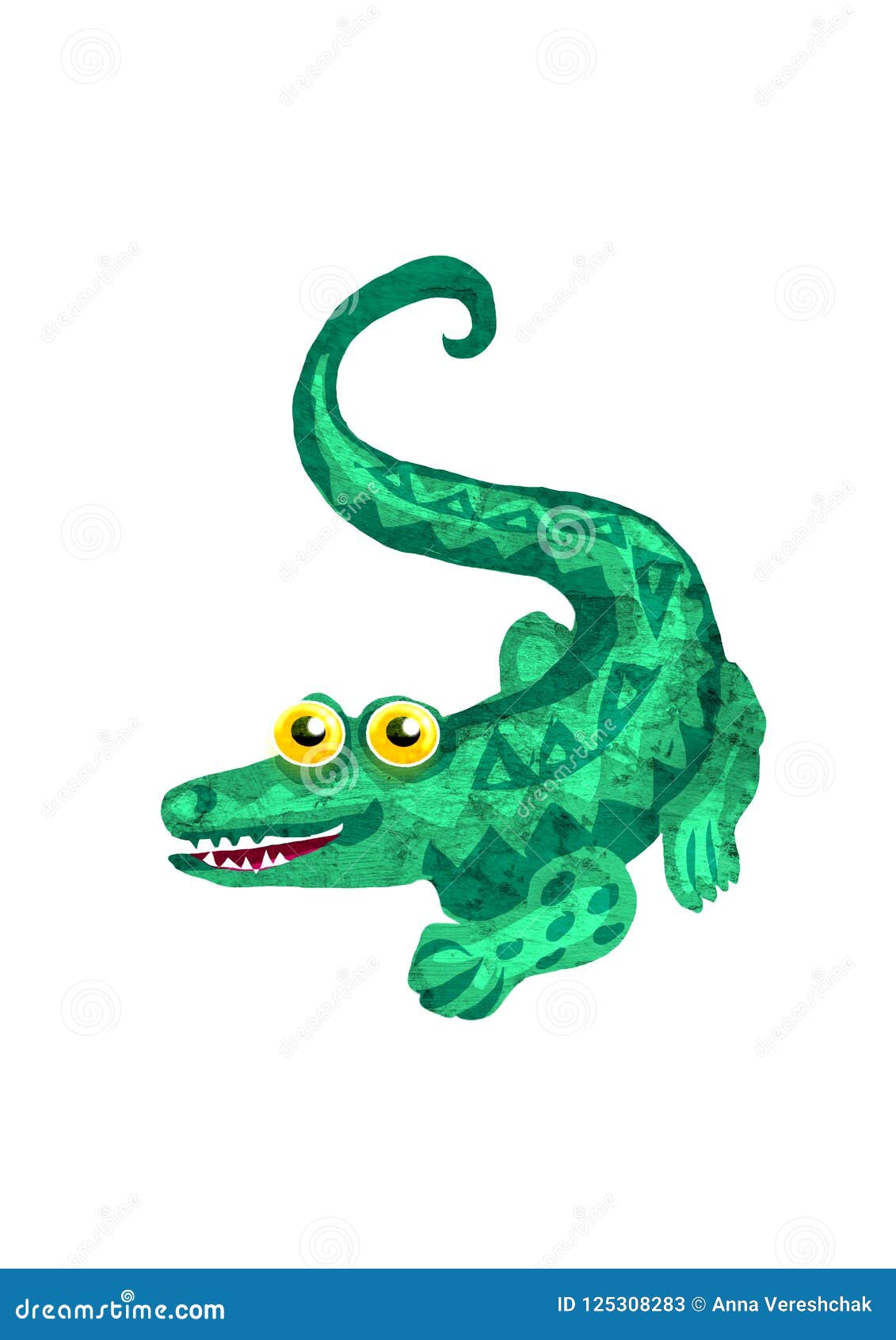 Crocodile-stylized Illustration Using Different Textures. Stock ...