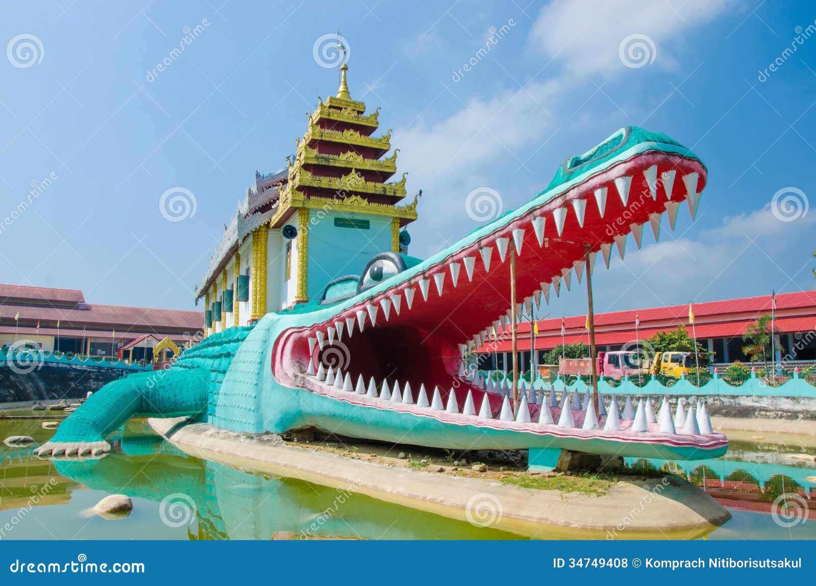 Myawaddy, Myanmar : Crocodile Temple. Editorial Stock Photo - Image of ...