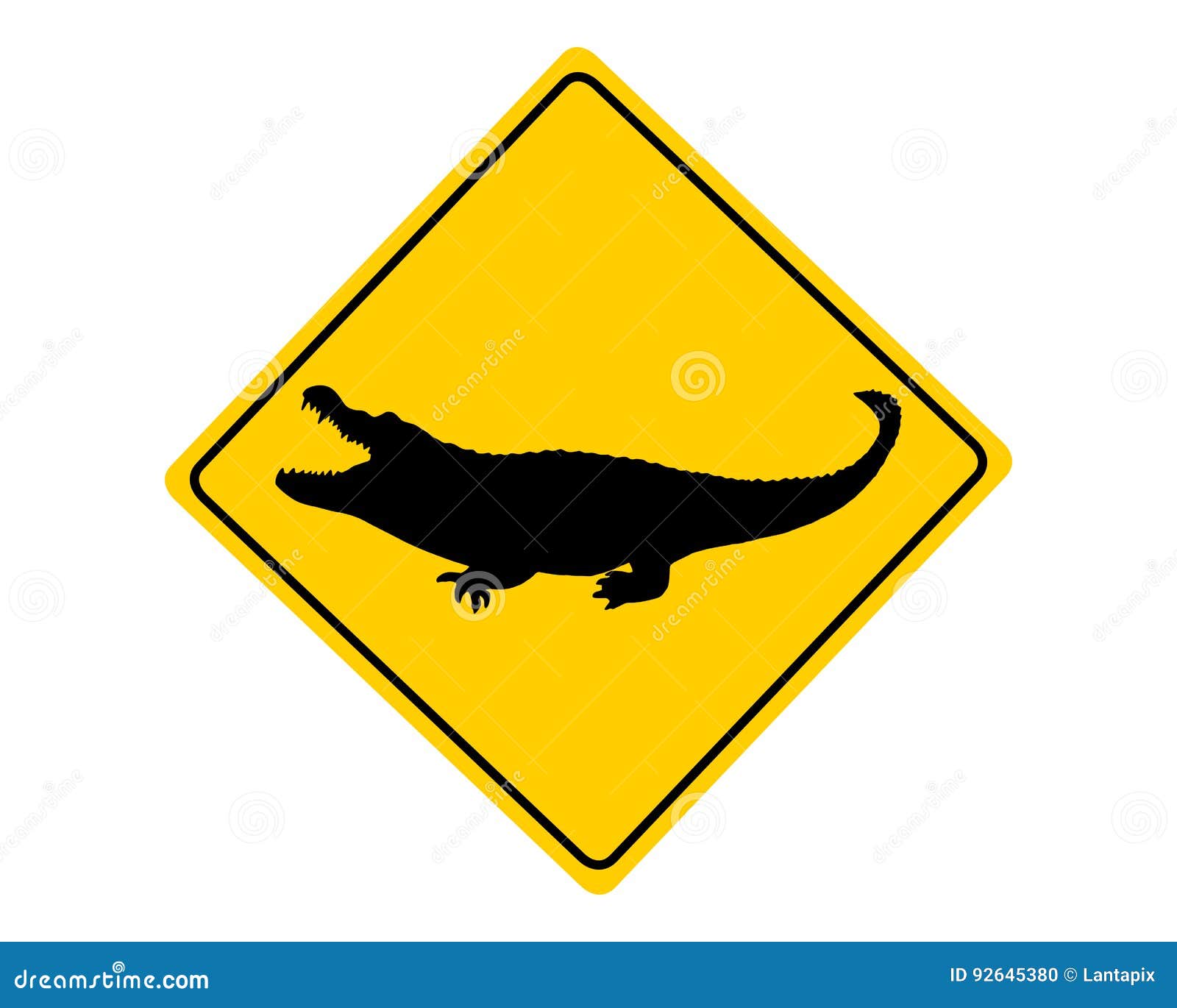 Crocodile warning sign stock vector. Illustration of animal - 92645380