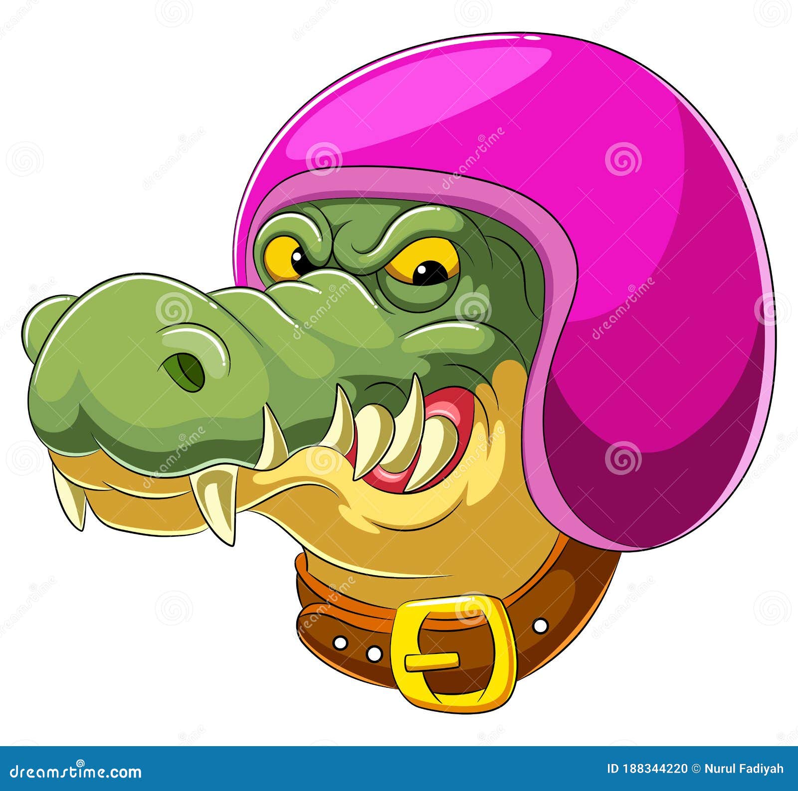 Crocodile Wearing Helmet of Racer Stock Vector - Illustration of ...