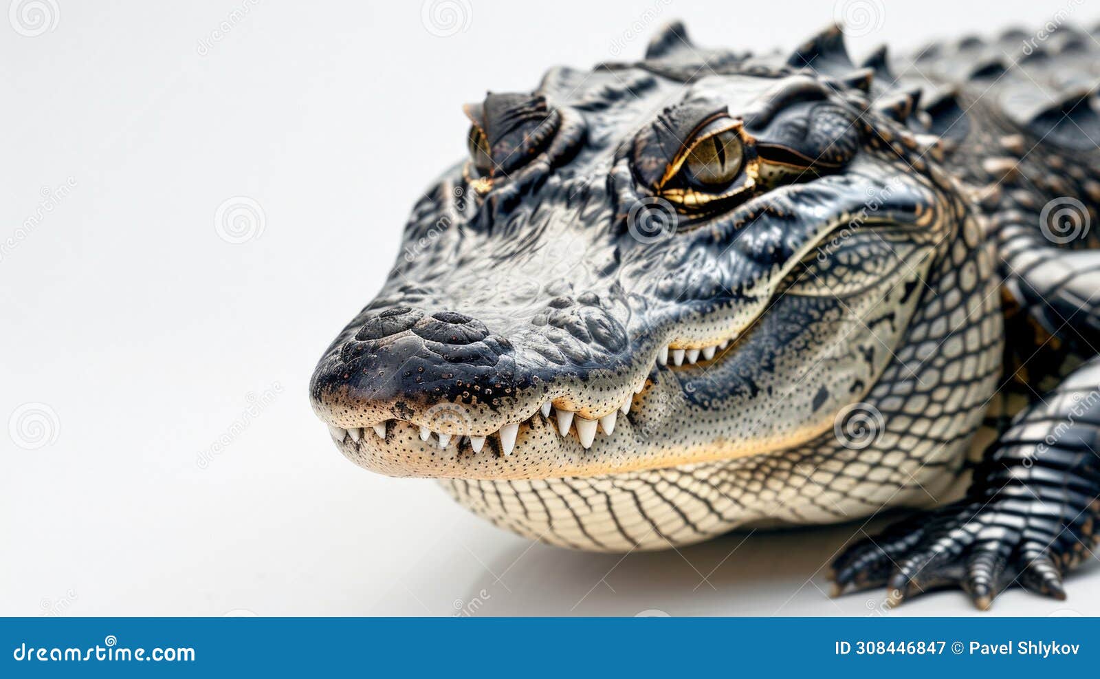 Crocodile on White Background. Stock Image - Image of danger, wild ...