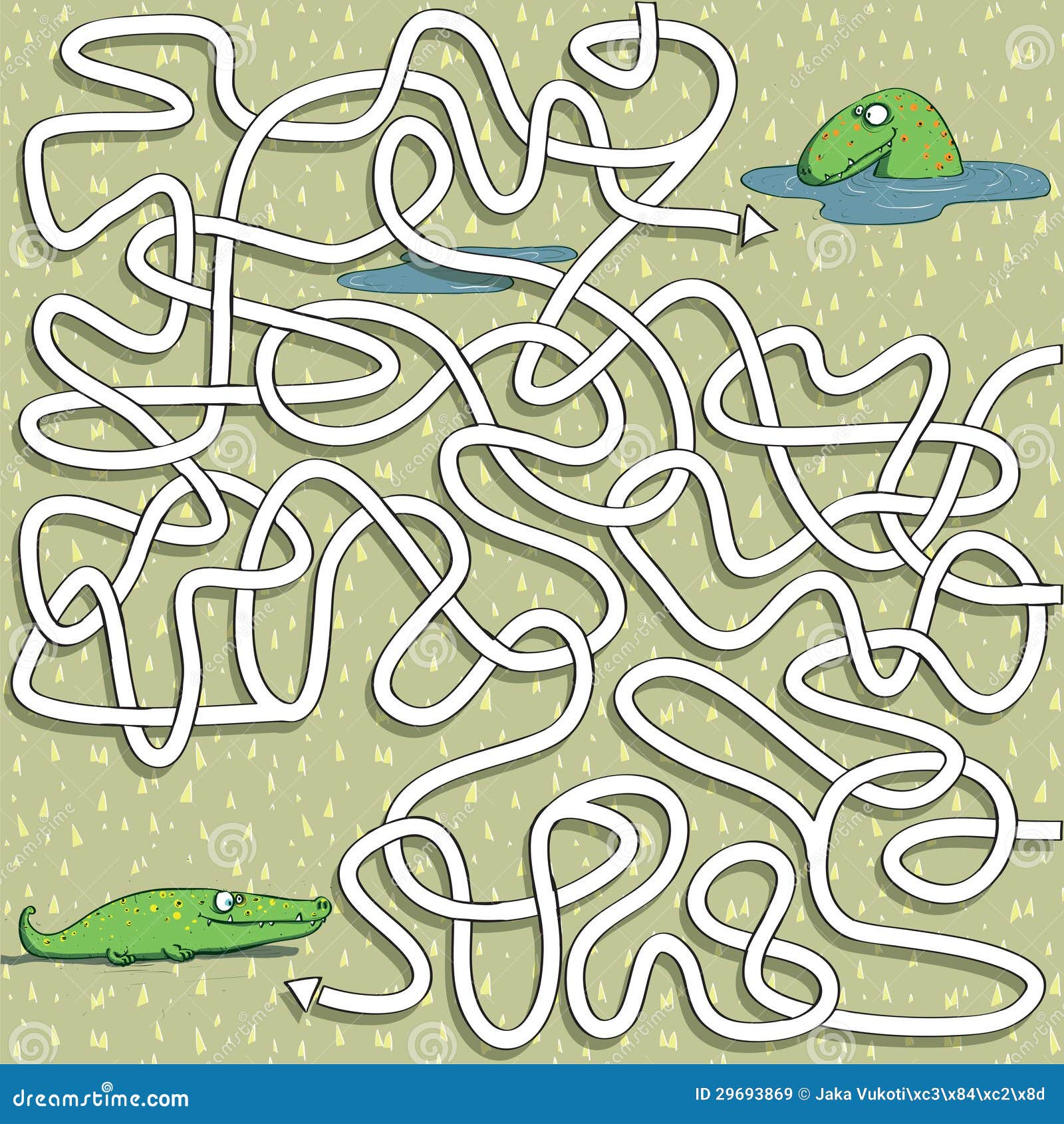 Crocodiles Maze Game stock vector. Illustration of entertainment - 29693869