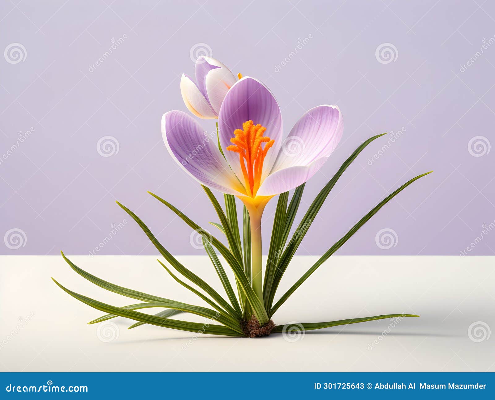 Crocus Flower in Studio Background, Single Crocus Flower, Beautiful ...