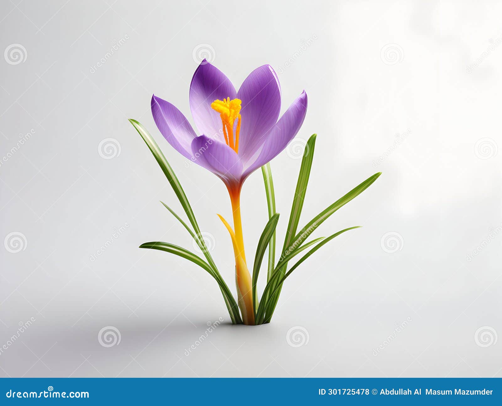Crocus Flower in Studio Background, Single Crocus Flower, Beautiful ...