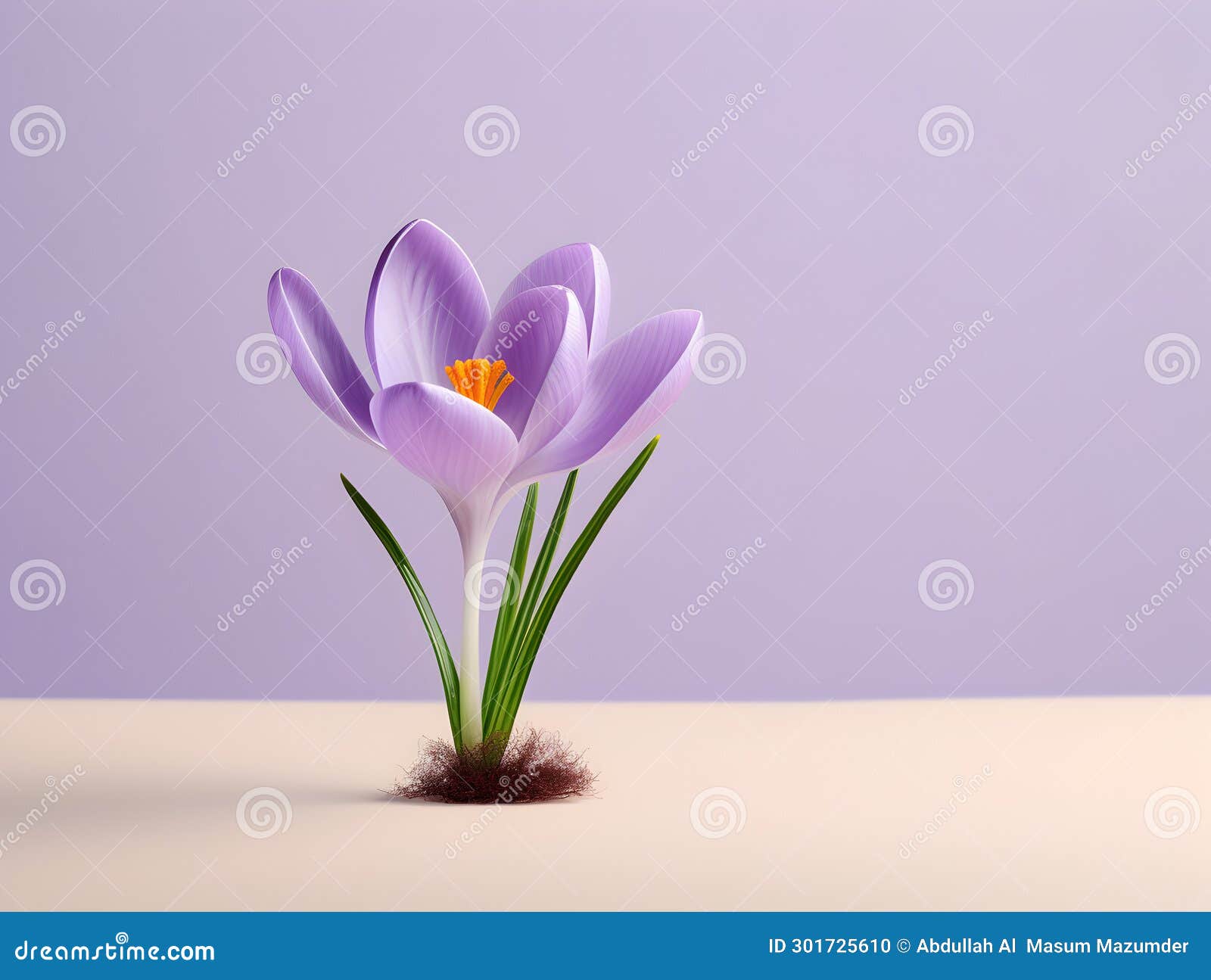 Crocus Flower in Studio Background, Single Crocus Flower, Beautiful ...