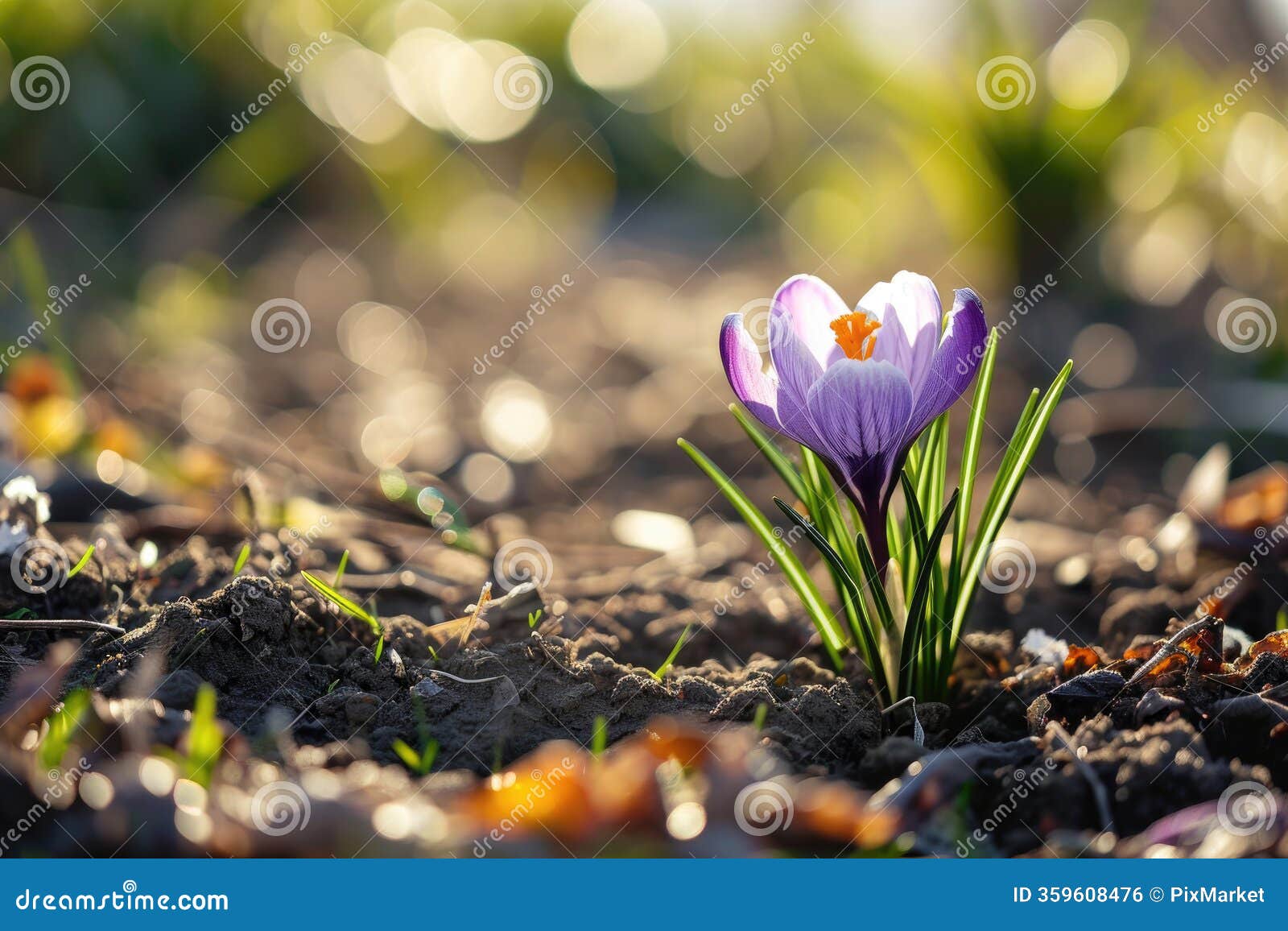 Crocus Flower With Bulb Clipart Set, Watercolor Growing Stages Of Plant, Floral Growth ...